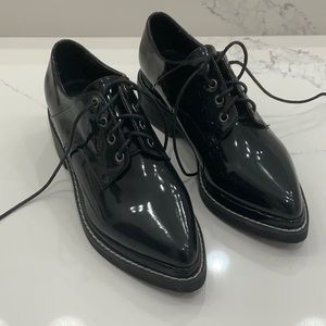 Shoes | Black Patent Pointy Toe Oxford Shoes | Poshmark